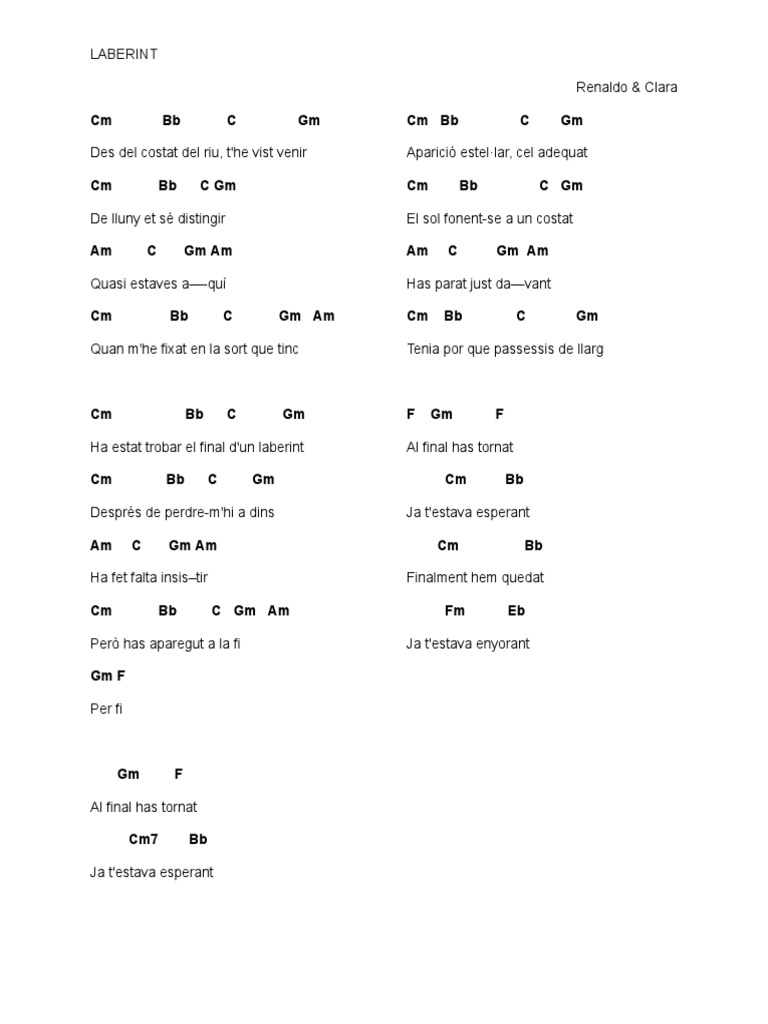 Acords Laberint - Renaldo & Clara | PDF