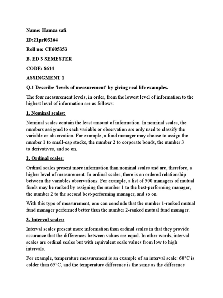 Assinment 1 of 8614-1 | PDF | Normal Distribution | Standard Deviation