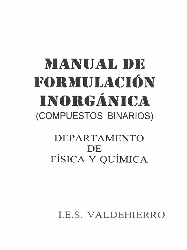 Tema 5. Formulación Inorgánica | PDF