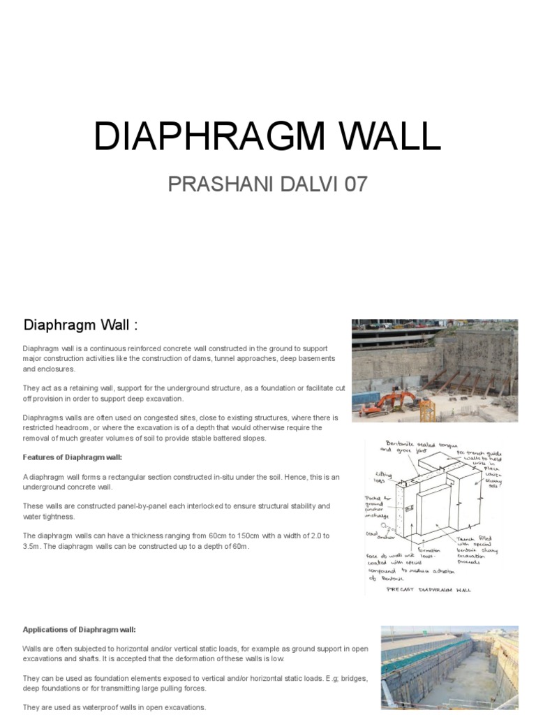 Diaphragm Wall | PDF | Civil Engineering | Building Engineering