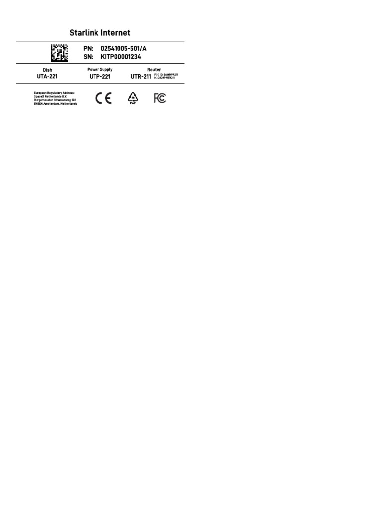 Starlink Kit Label | PDF