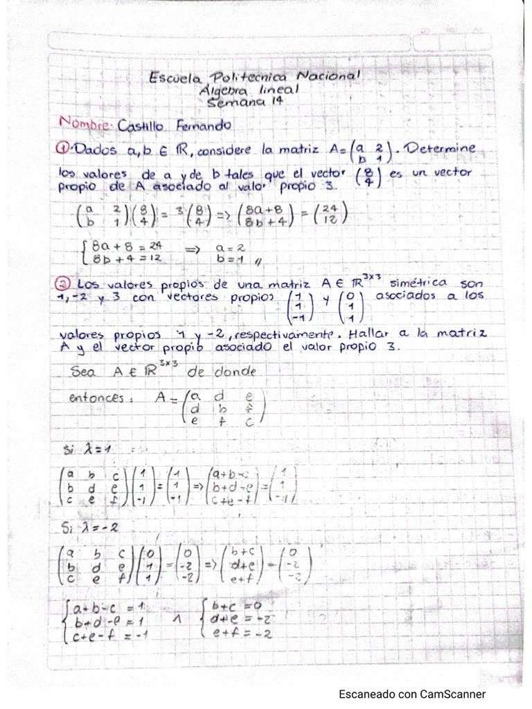 Deber 14 Algebra Lineal | PDF