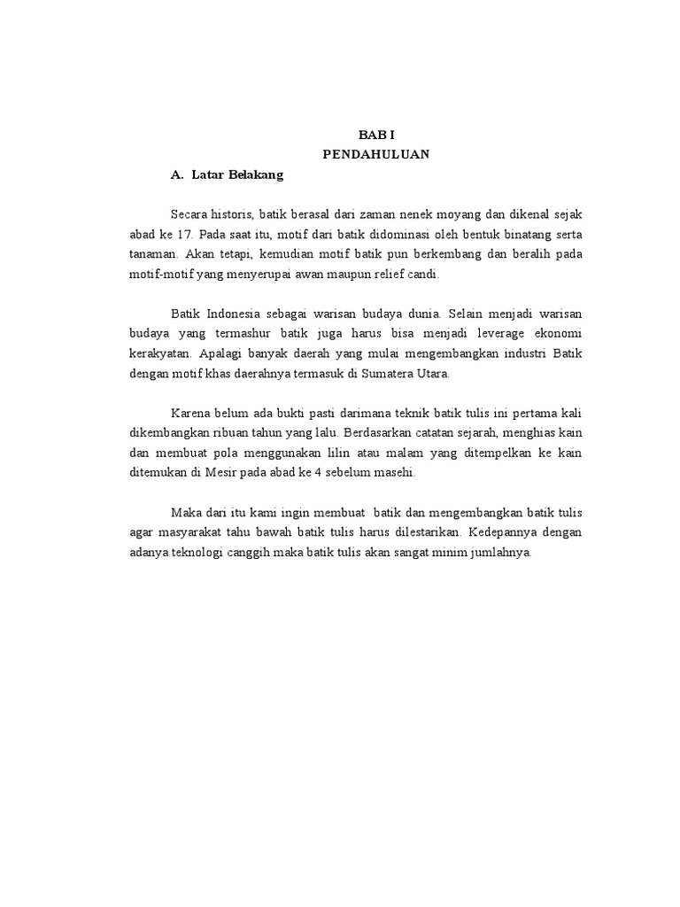 Proposal Batik Docx | PDF