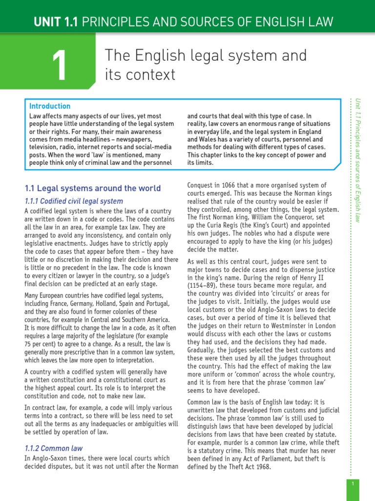English Legal System 1 | Download Free PDF | Common Law | Rule Of Law