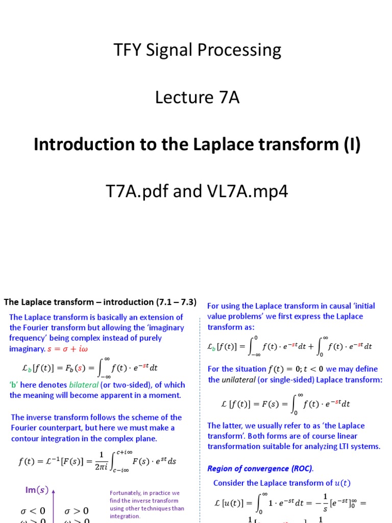 Introduction to Laplace Transform | PDF | Laplace Transform ...