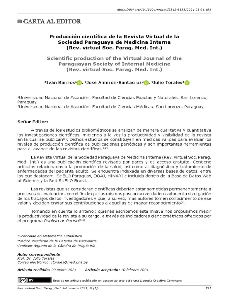 Carta Al Editor | PDF | Comunicación escrita | Publicación