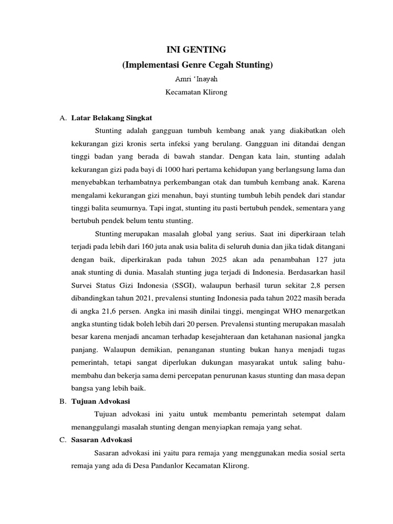 Contoh Proposal Advokasi | PDF | Pengembangan Diri | Kesehatan Holistik