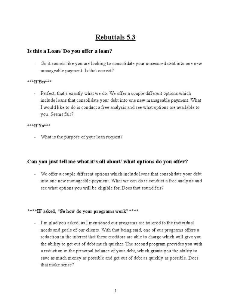 Rebuttals 5.3 | PDF | Debt | Credit