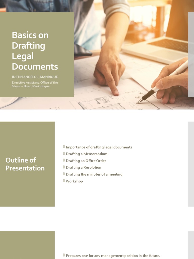 Basics On Drafting Legal Documents | PDF | Memorandum