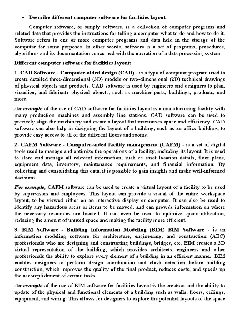 Jovy - Described Different Computer Software For Facilities Layout | PDF | Computer Aided Design ...