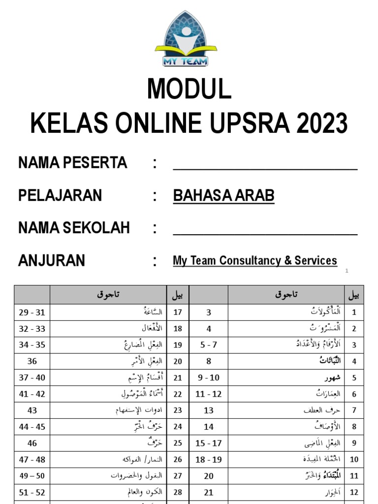 Modul B.arab Upsra 2023 | PDF