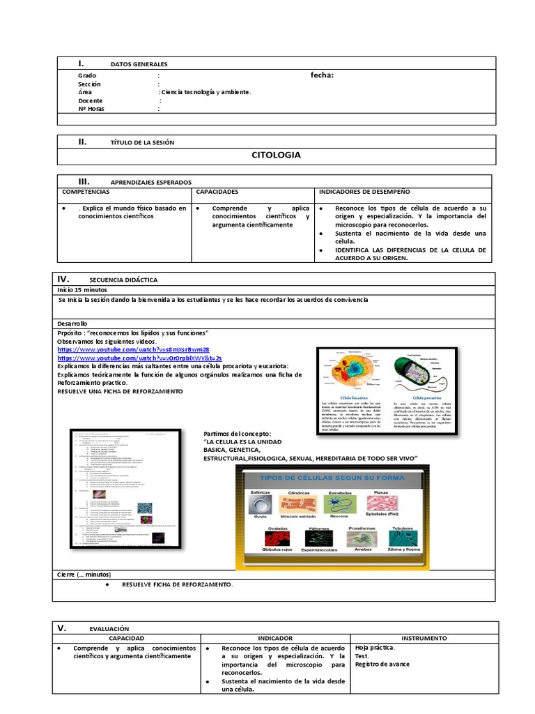 Sesion CITOLOGIA | PDF | Biología Celular) | Biología Celular