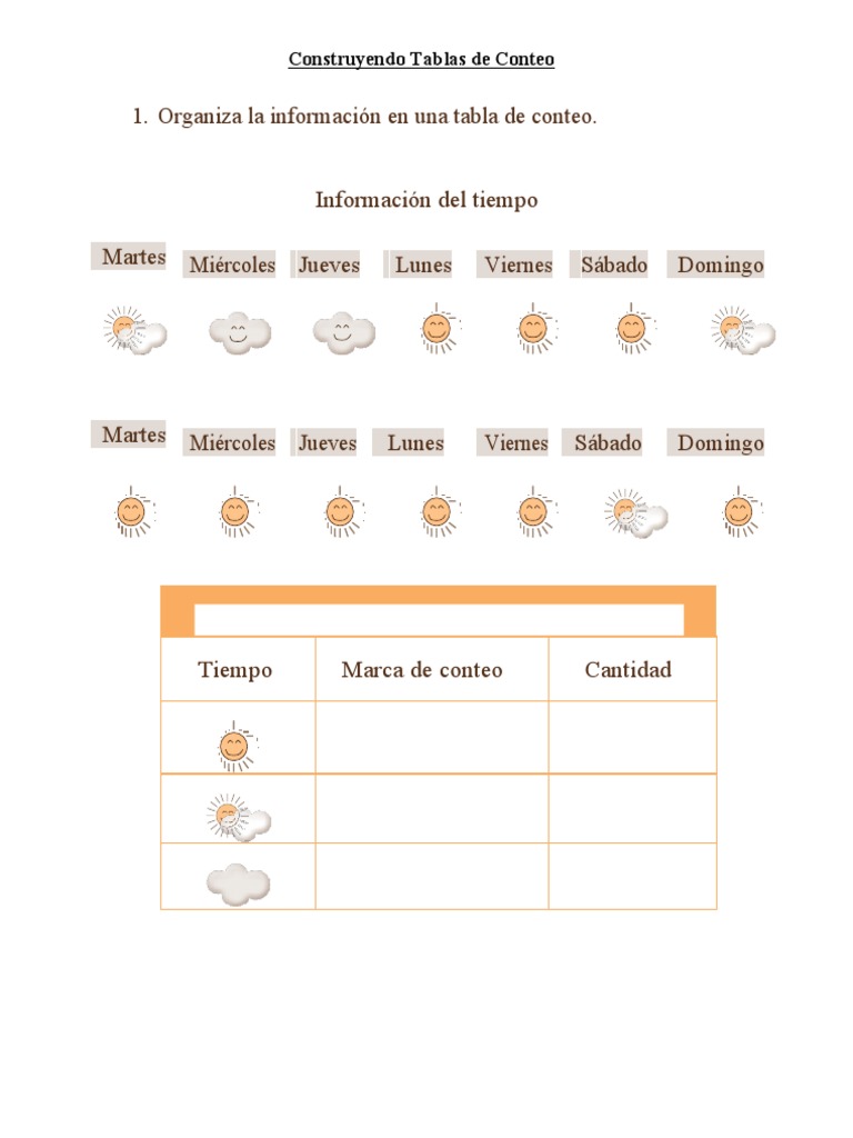 Tablas de Conteo para Niños | PDF