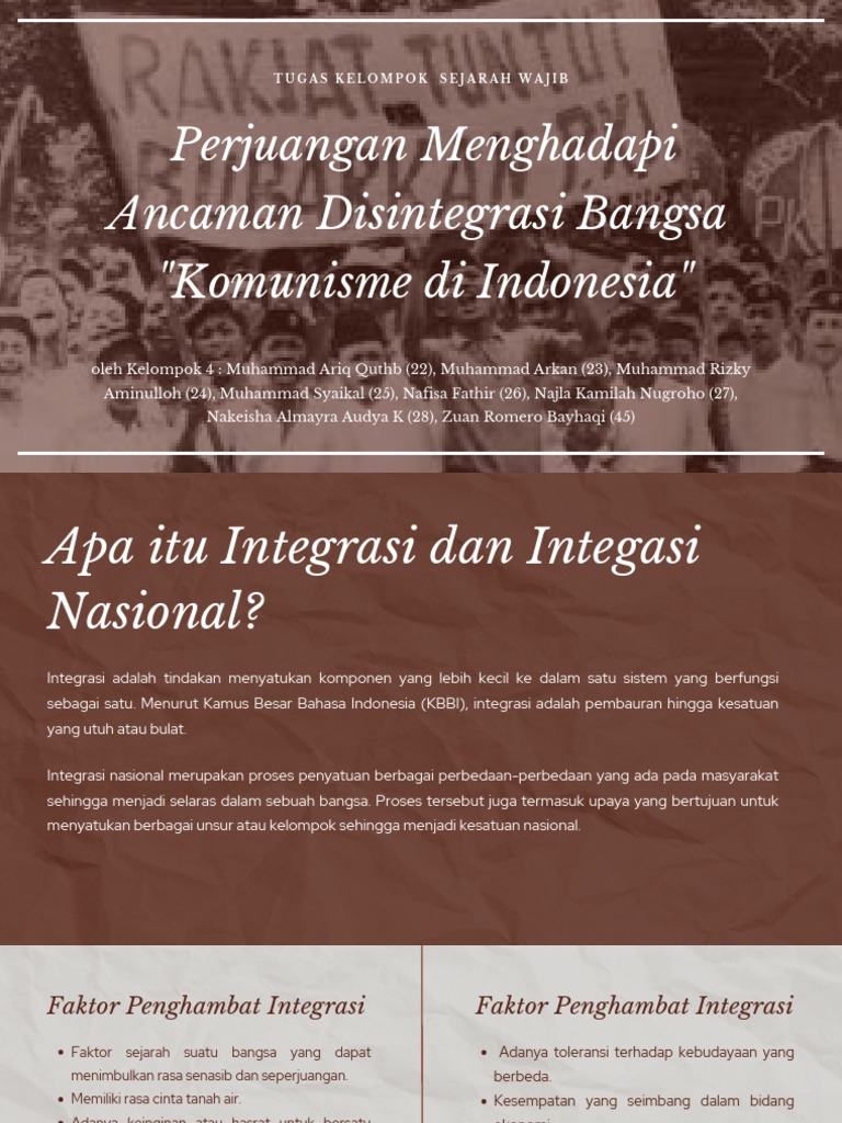 Kelompok 4 - Integrasi Dan Disintegrasi Bangsa | PDF