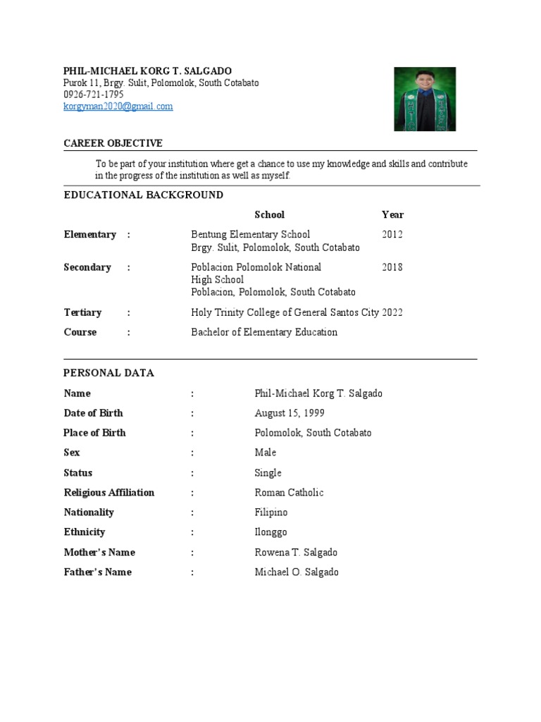 Phil-Michael Korg Salgado Resume | PDF