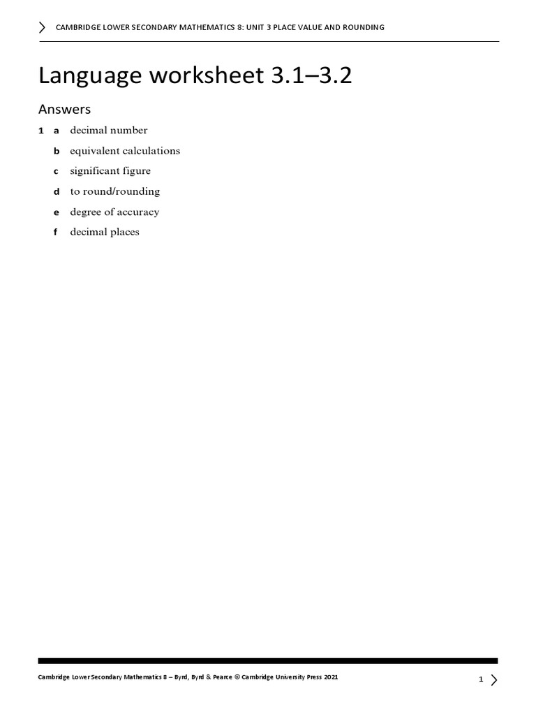 Unit 3 Worksheet 3.1-3.2 Answers | PDF