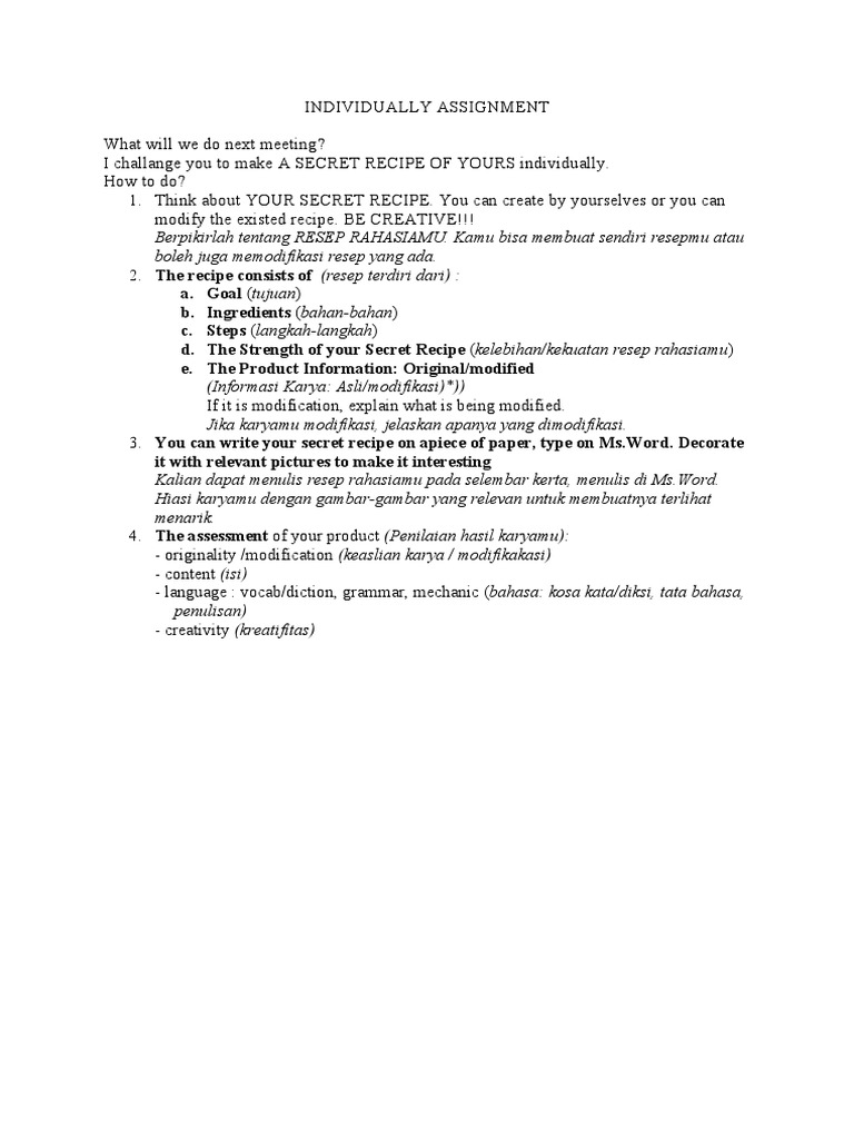 Individually Assignment - Procedure Text | PDF