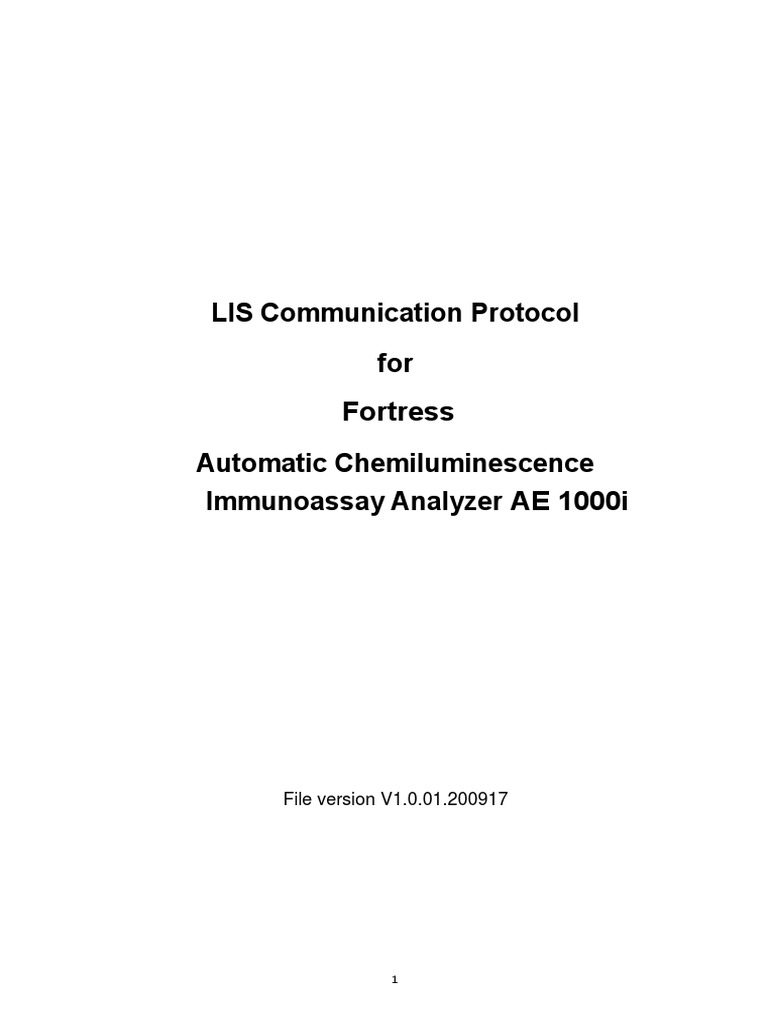 AE 1000i LIS Communication Protocol | PDF | Computer Network | Transmission Control Protocol