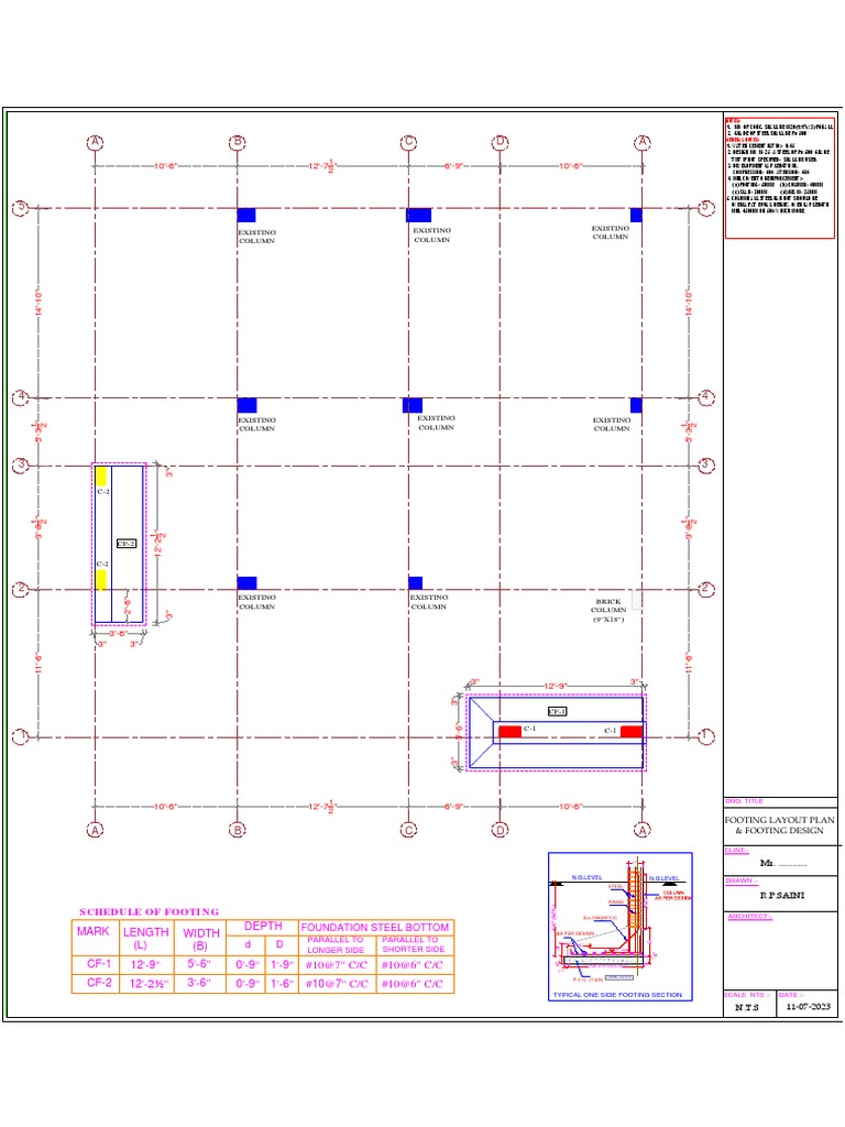 Tonk Road - Footing Layout Plan & Design | Download Free PDF | Column ...