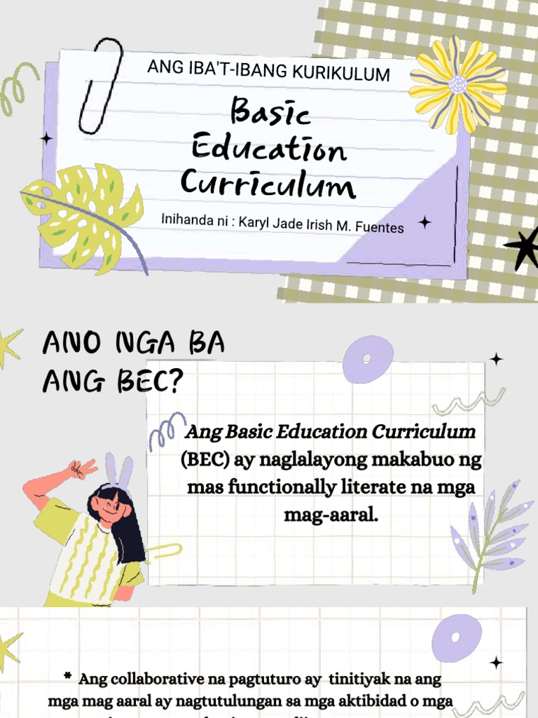 (Fuentes) Basic Education Curriculum | PDF