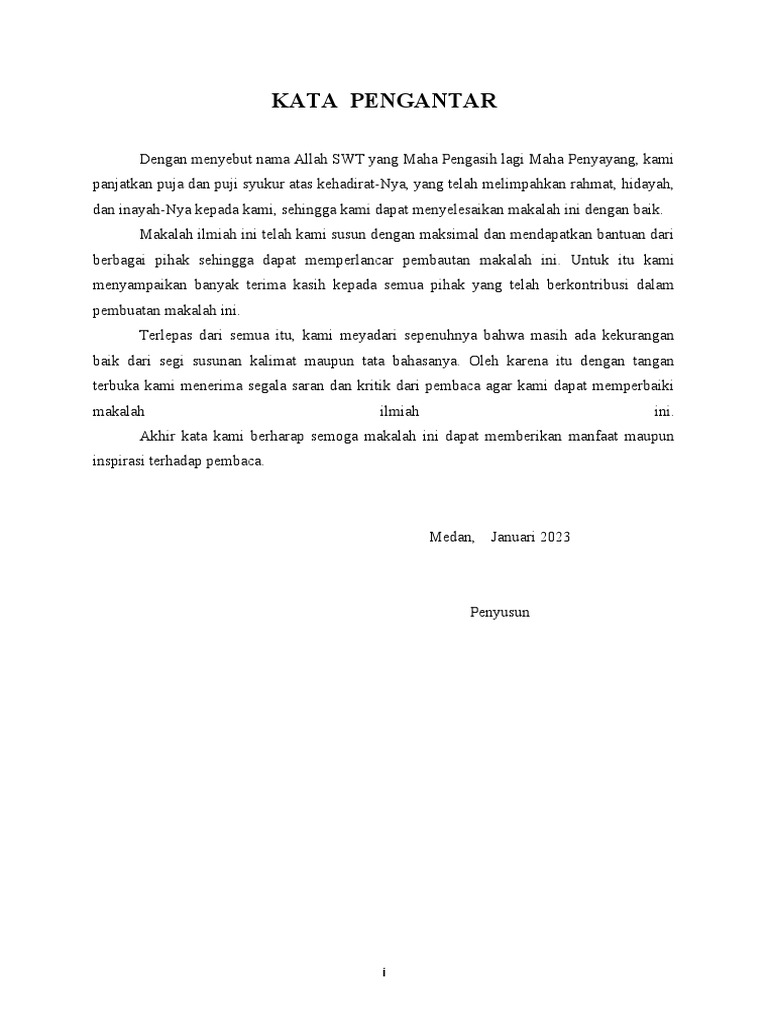 KATA PENGANTAR Daftar Isi Saran | PDF