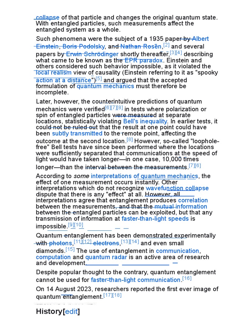 EPR Paradox: Quantum Entanglement Insights | PDF | Quantum Entanglement ...