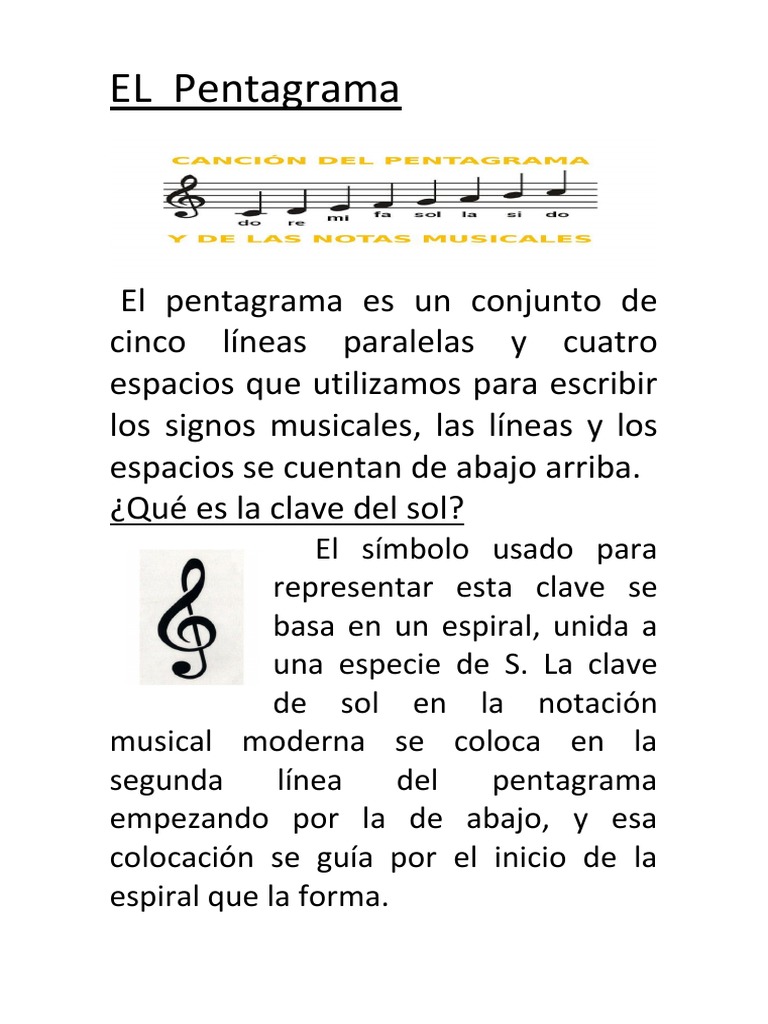 ¿Qué es el pentagrama musical? | PDF | Artes del Lenguaje y ...