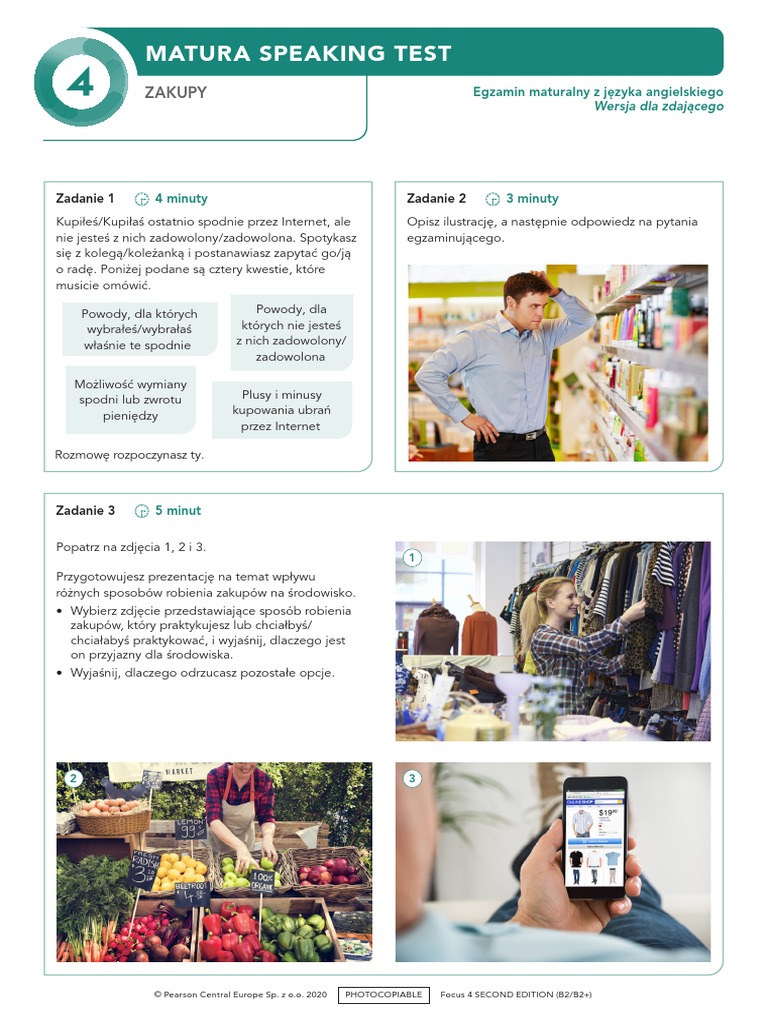 Focus4 2E Matura Speaking Unit 4 For Student | PDF