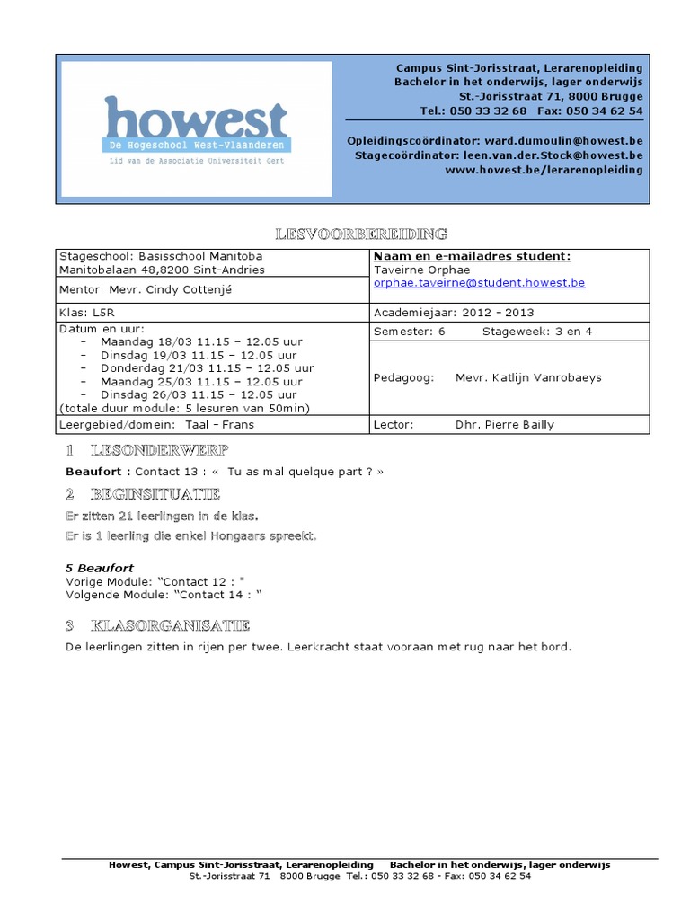 LVB Frans Contact 13 | PDF
