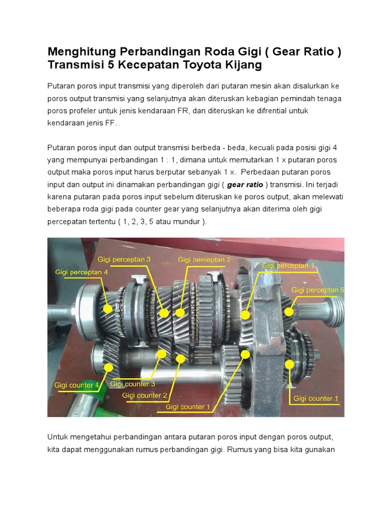 Menghitung Perbandingan Roda Gigi | PDF