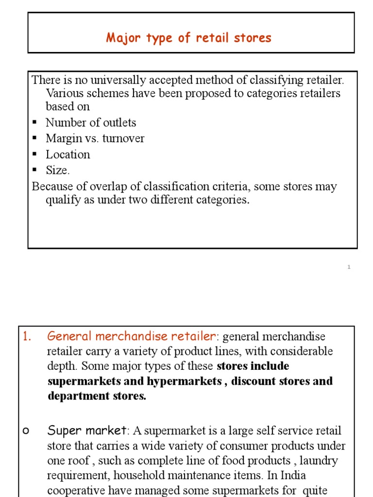 Types of Retailing | PDF | Retail | Supermarket