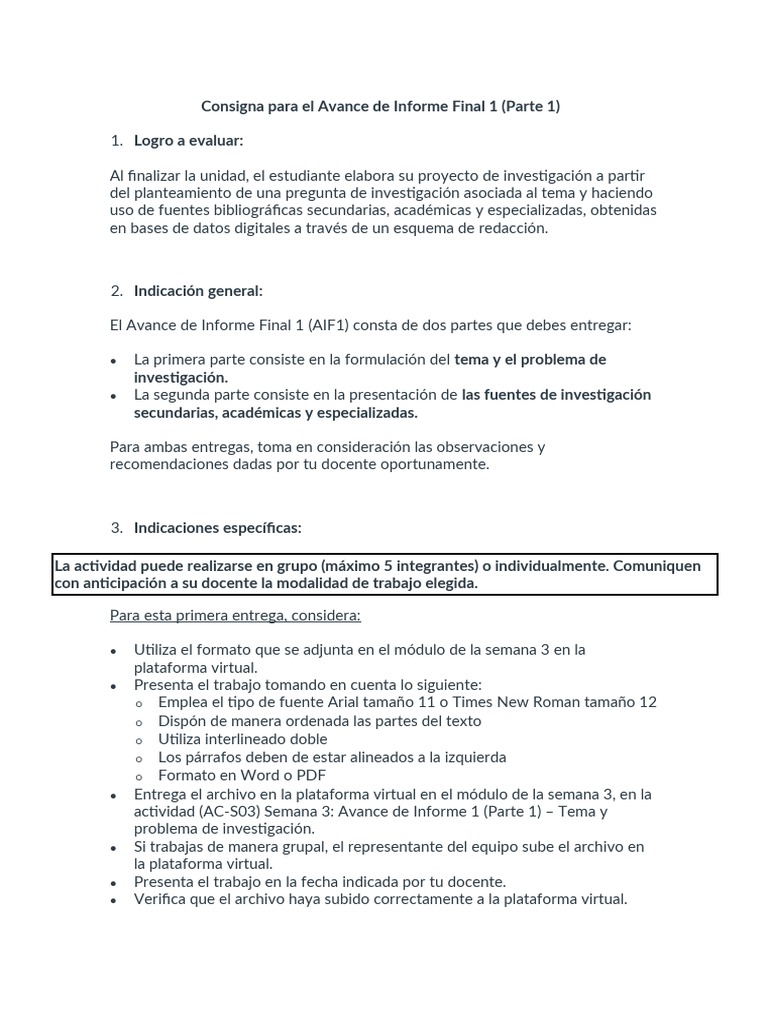 Consigna para El Avance de Informe Final 1 | PDF | Derechos de las mujeres | Discriminación y ...