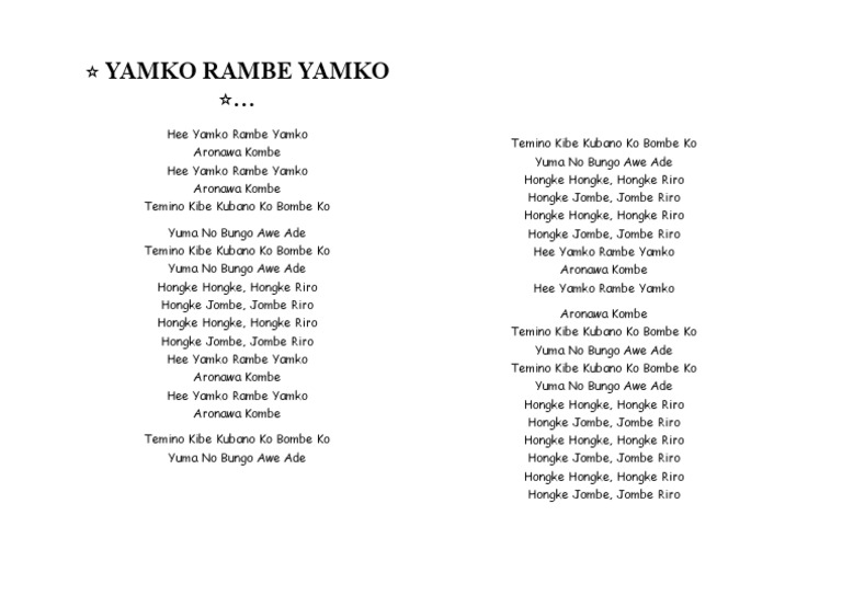 Yamko Rambe Yamko | PDF | Language Arts & Discipline