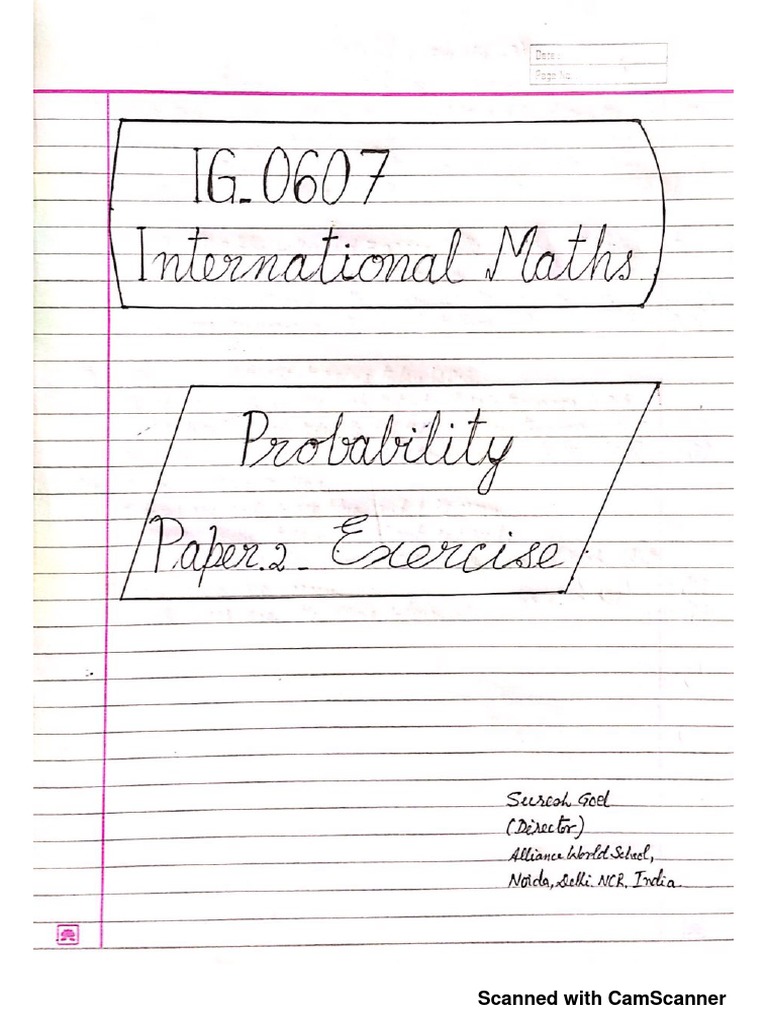IG 0607 Probability Paper2 Exercise | PDF