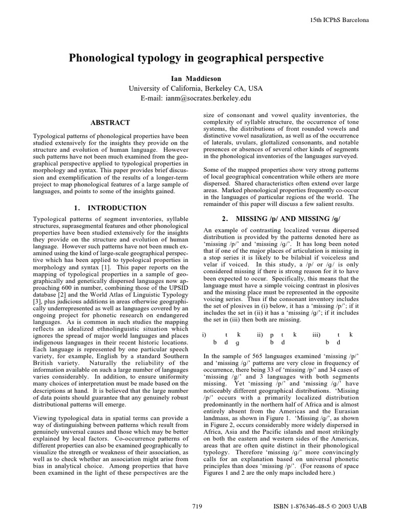 Phonological Typology in Geog | PDF | Syllable | Linguistic Typology