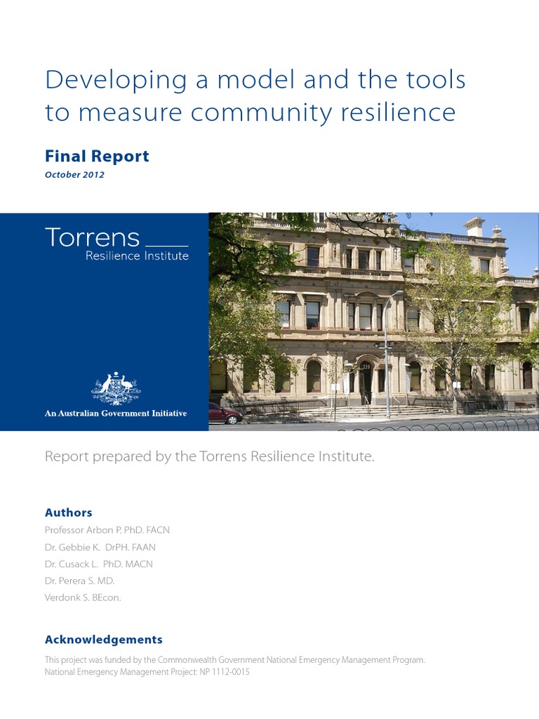 Community Resilience Report Toolkit | PDF | Climate Resilience ...