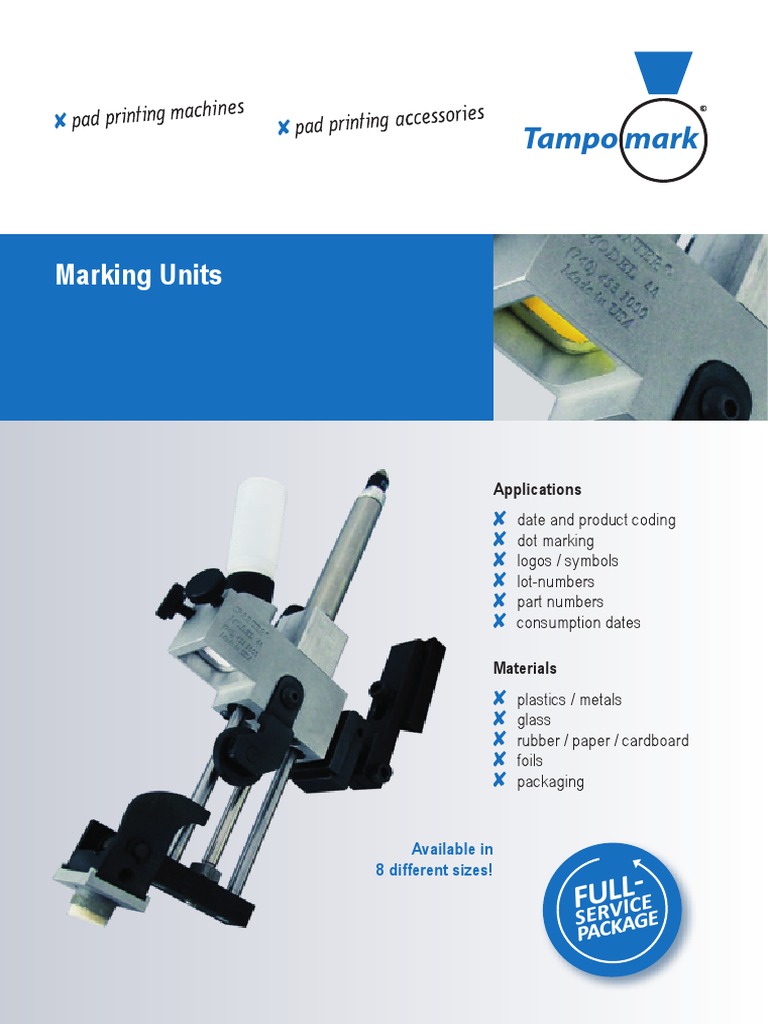 Tampo Marking Solutions Guide | PDF | Industrial Processes | Manufactured Goods