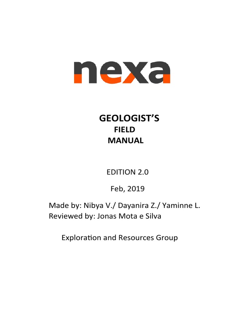 Manual de Campo Nexa - 04022019 - Impresión | PDF | Earth Sciences | Geology