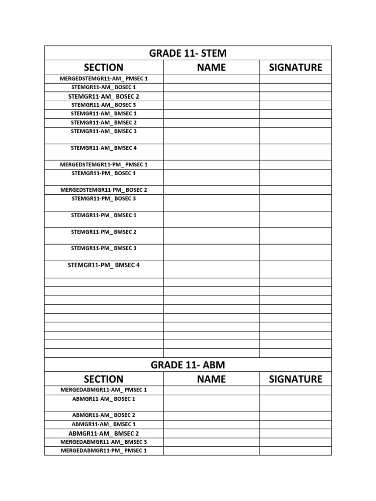 Grade 11 Registration Forms | PDF
