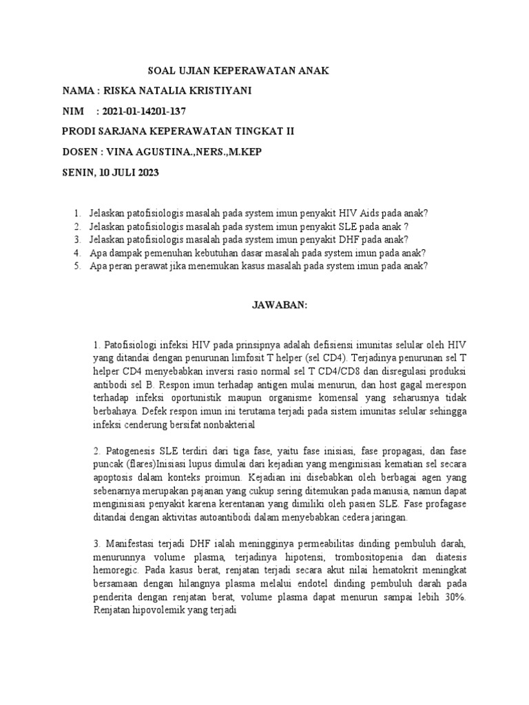 Soal Uas Kep Anak | PDF