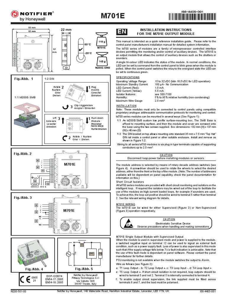 22 MM Installation Instructions For The M701E Output Module: Rotate ...