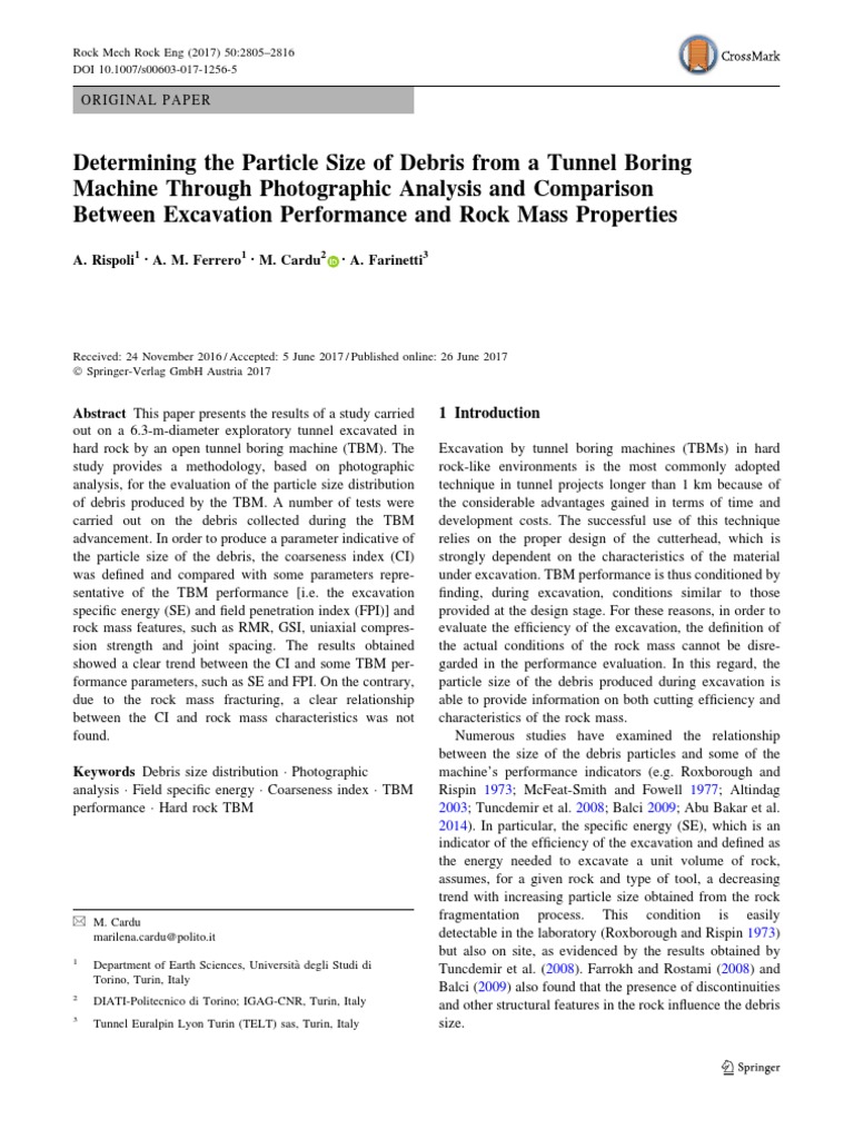Determining The PSD of Tunnel Debris | PDF | Particle Size Distribution ...