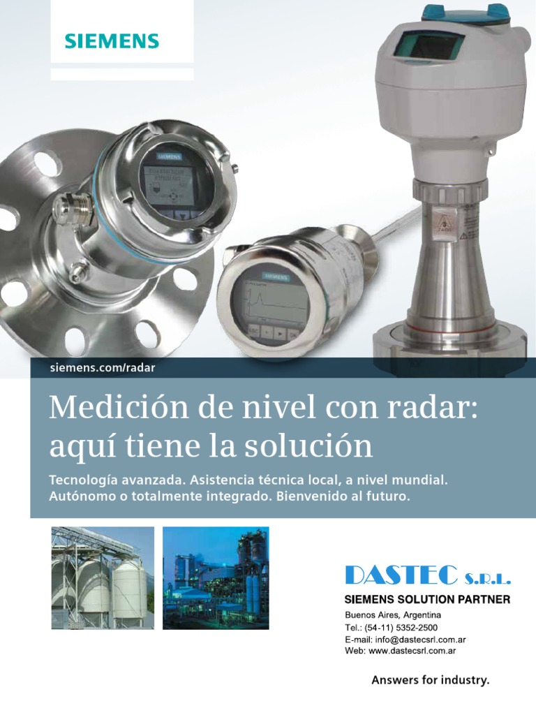 Sitrans Nivel Radar - Siemens Catalogo | PDF | Antena (Radio) | Microondas