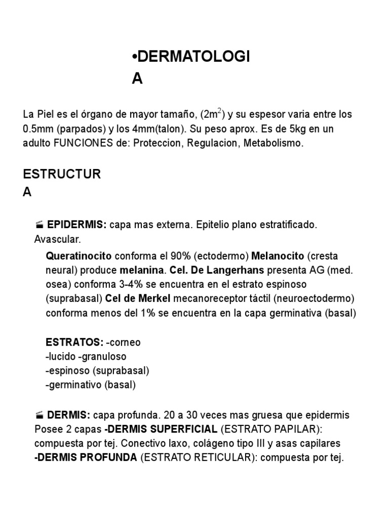 Apunte - Dermatologia | PDF | Psoriasis | Piel