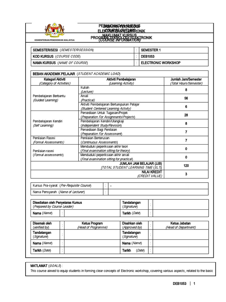 Electronic Workshop Course Overview | PDF | Electrical Engineering ...