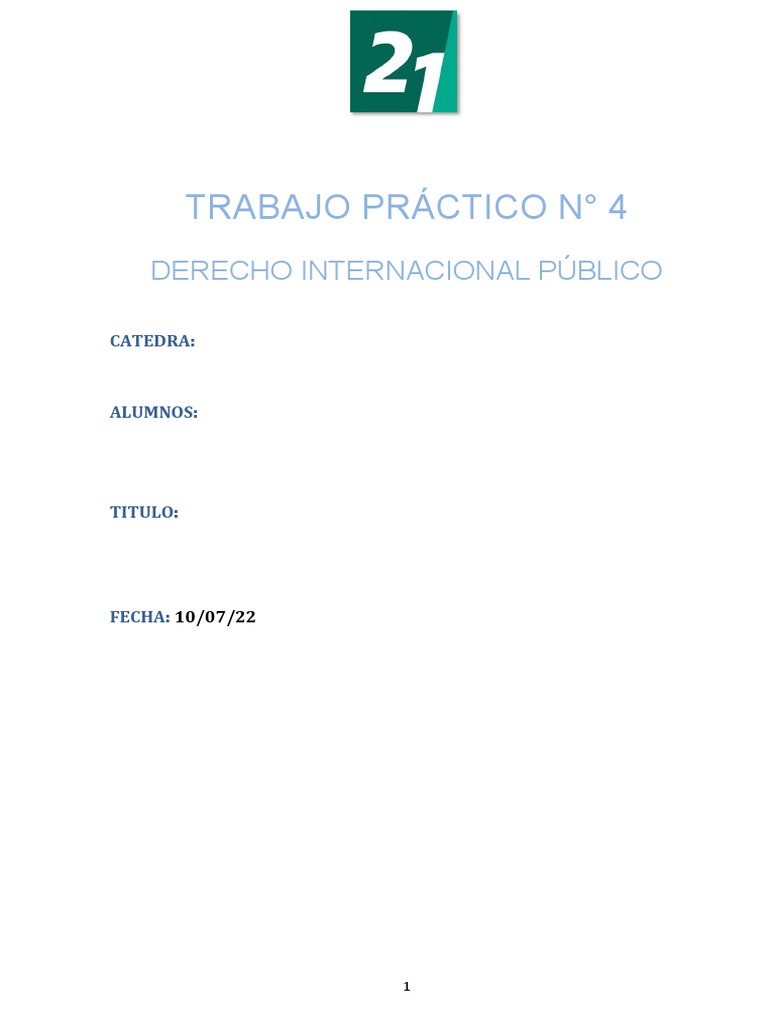 Trabajo Practico 4 Derecho Int. Publico | PDF | Convenio europeo de derechos humanos ...