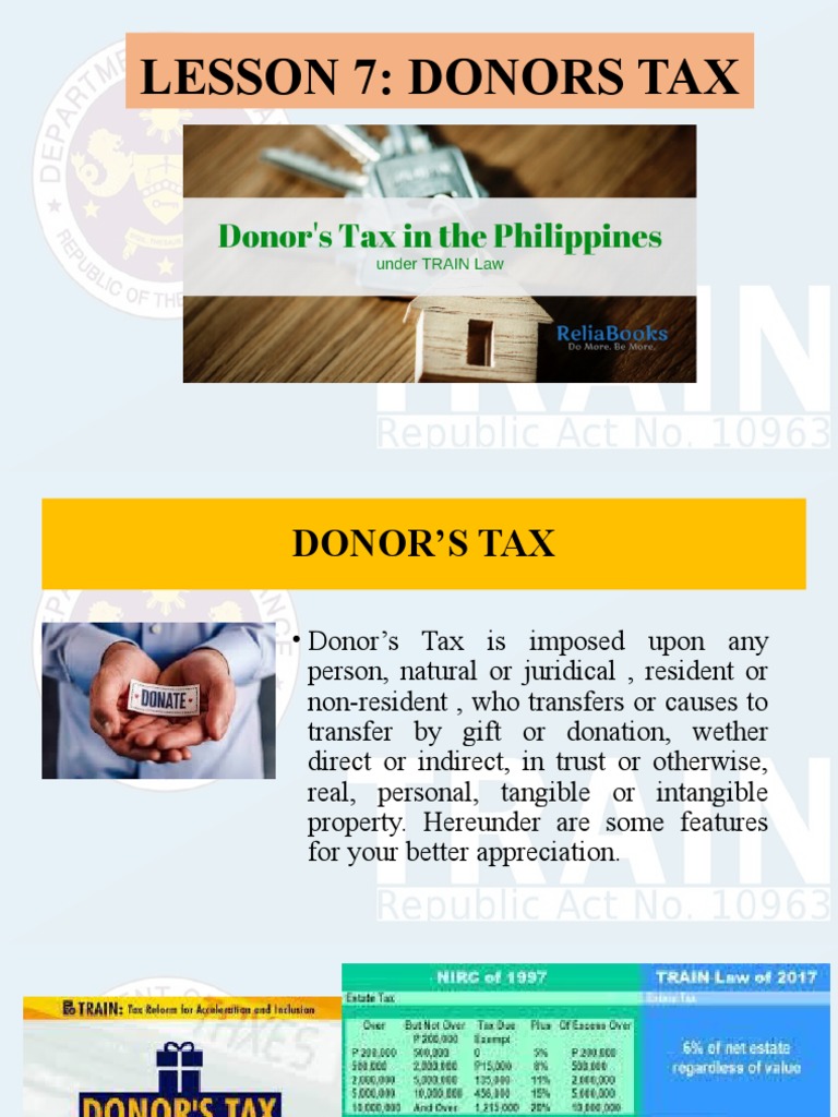 Lesson 8 Donors Tax | PDF | Taxes | Donation