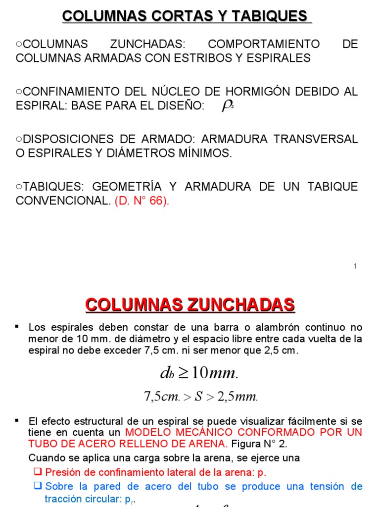 Capítulo 7 - Columnas Cortas y Tabiques - 2da. Parte | PDF | Hormigón | Concreto reforzado