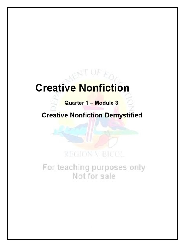 Creative Non-Fiction Module 3 | PDF | Irony | Creative Nonfiction