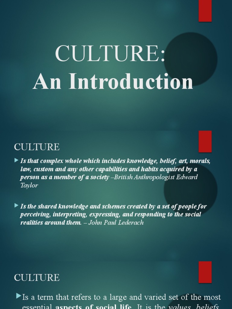 Introduction To Culture | PDF | Attitude (Psychology) | Behavior